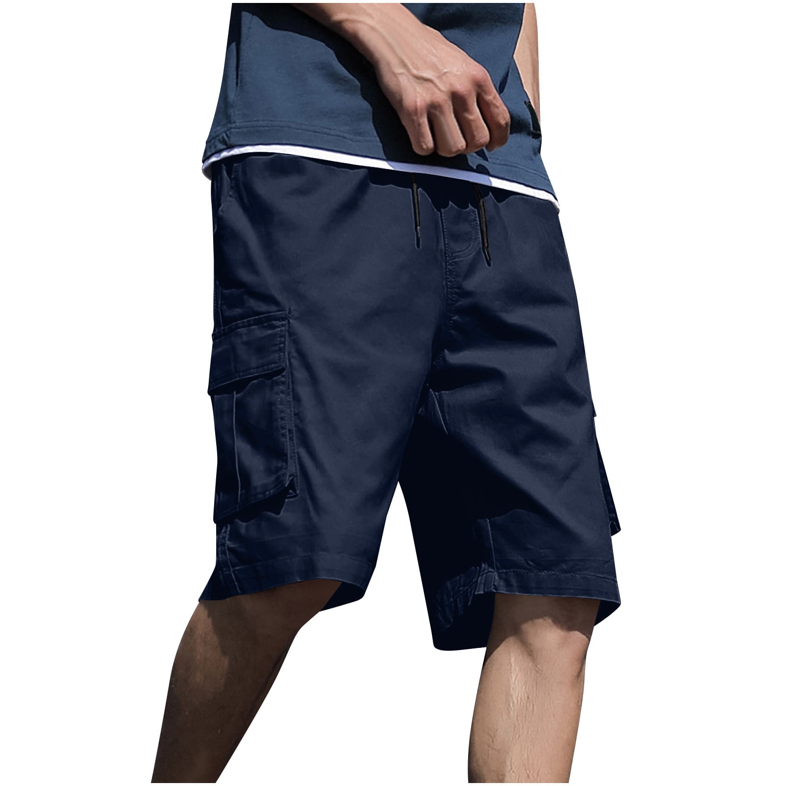 Joau Mens Casual Cargo Shorts Classic Stretch Drawstring Cargo Shorts ...