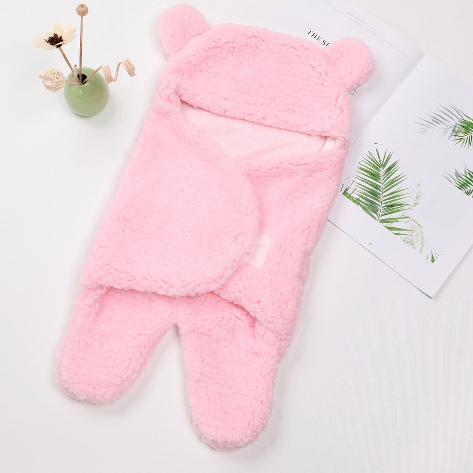 Joau Newborn Baby Girls Boys Cute Bear Fleece Footie Bunting Snowsuit ...