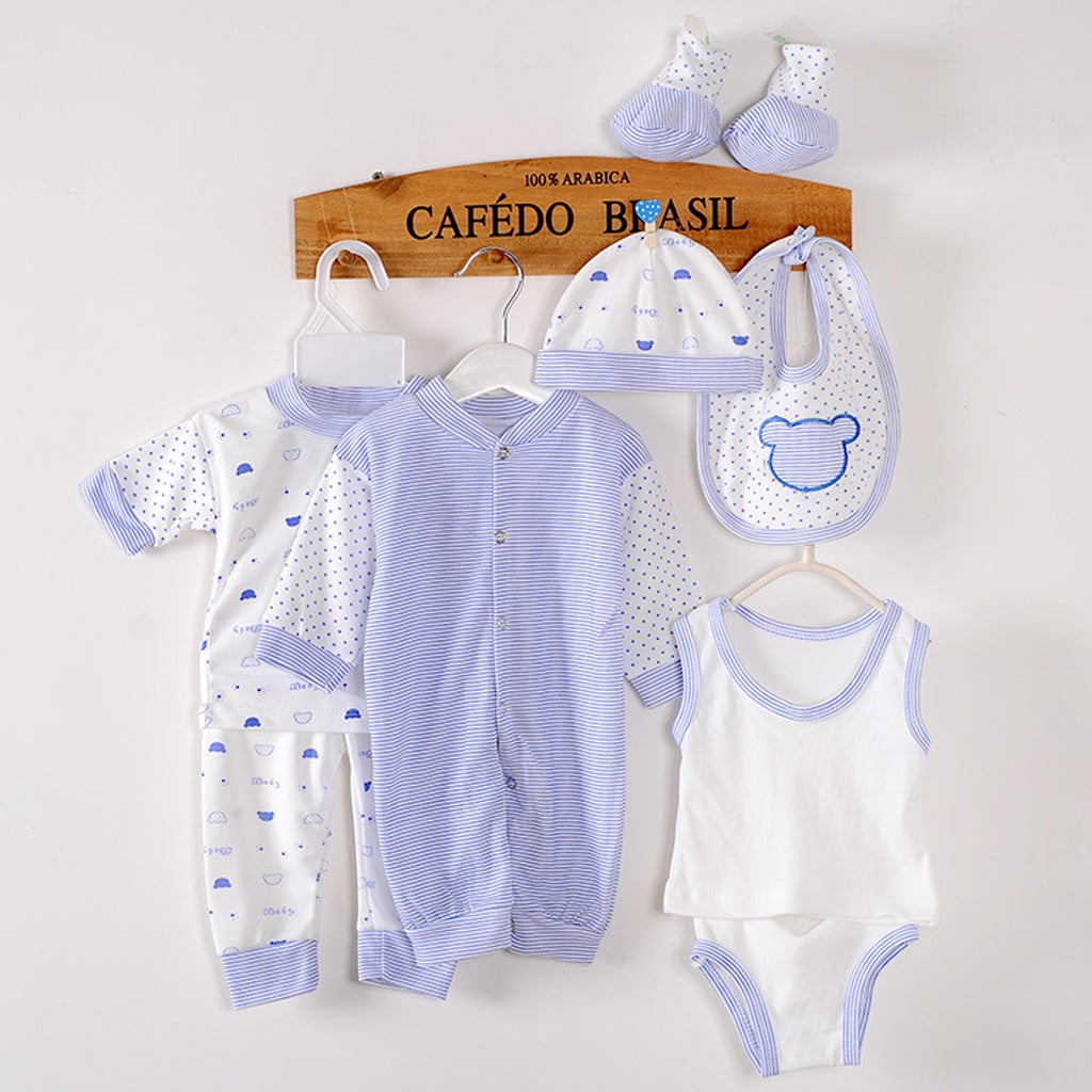 Joau Newborn Infant Clothes & Accessories Set 8 Piece Baby Boy Girl ...