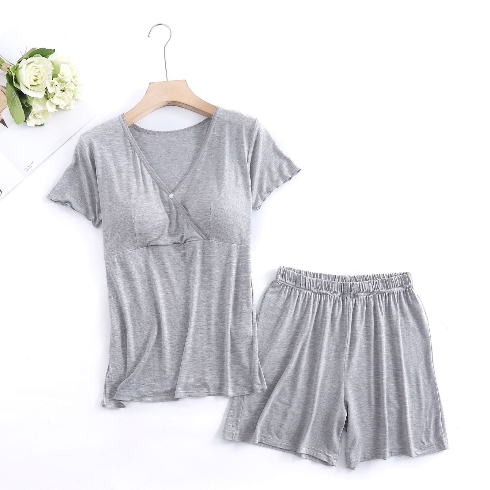 Joau Women's Maternity Nursing Pajamas Sets 2 Piece Outfits Short ...