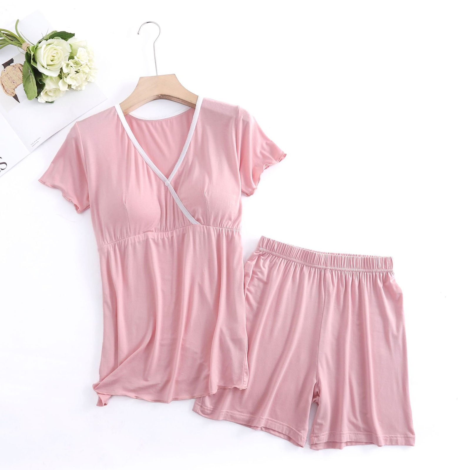 Joau Women's Maternity Nursing Pajamas Sets 2 Piece Outfits Short ...