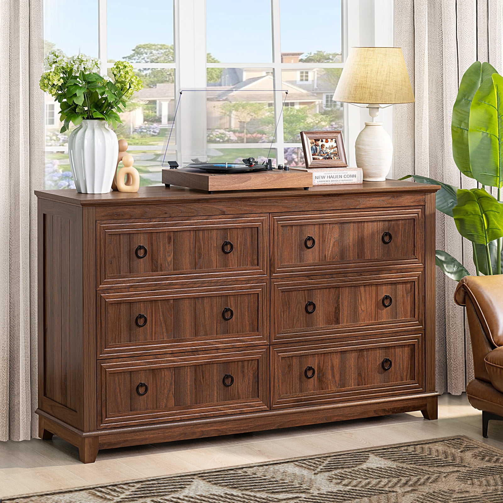 Joaxswe 6 Drawers Dresser for Bedroom, 54'' Dresser Chest of Drawers ...