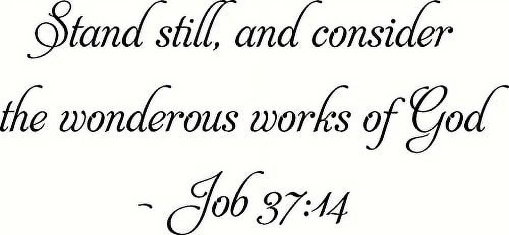 Job 37:14 Bible Verse Vinyl Wall Decal by Scripture Wall Art, 11"x22 ...