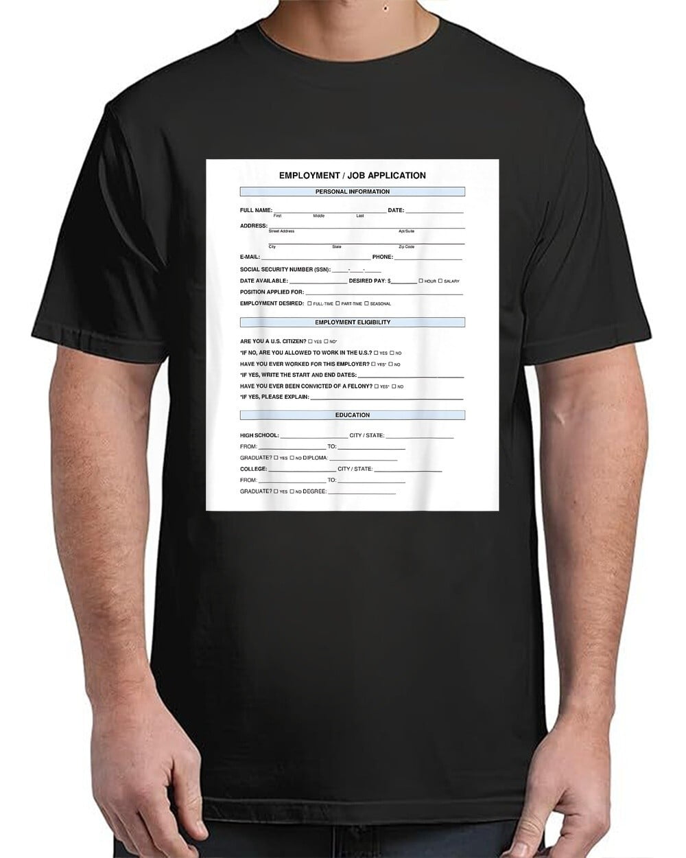 Job Application Jump Scare Funny Work Humor Shirt S-4XL - Walmart.com