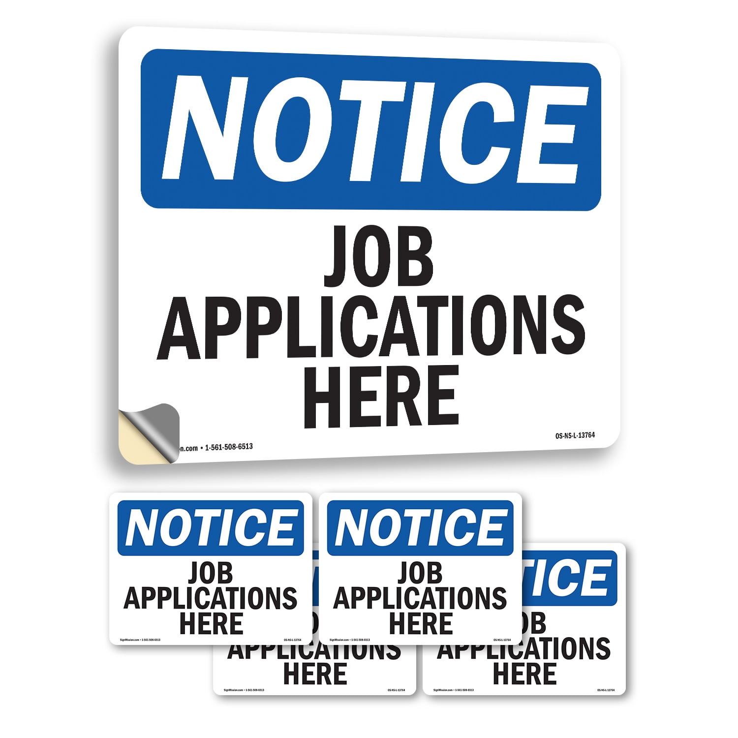 Job Applications Here OSHA Notice Vinyl Decal Label 10 Inch x 7 Inch ...