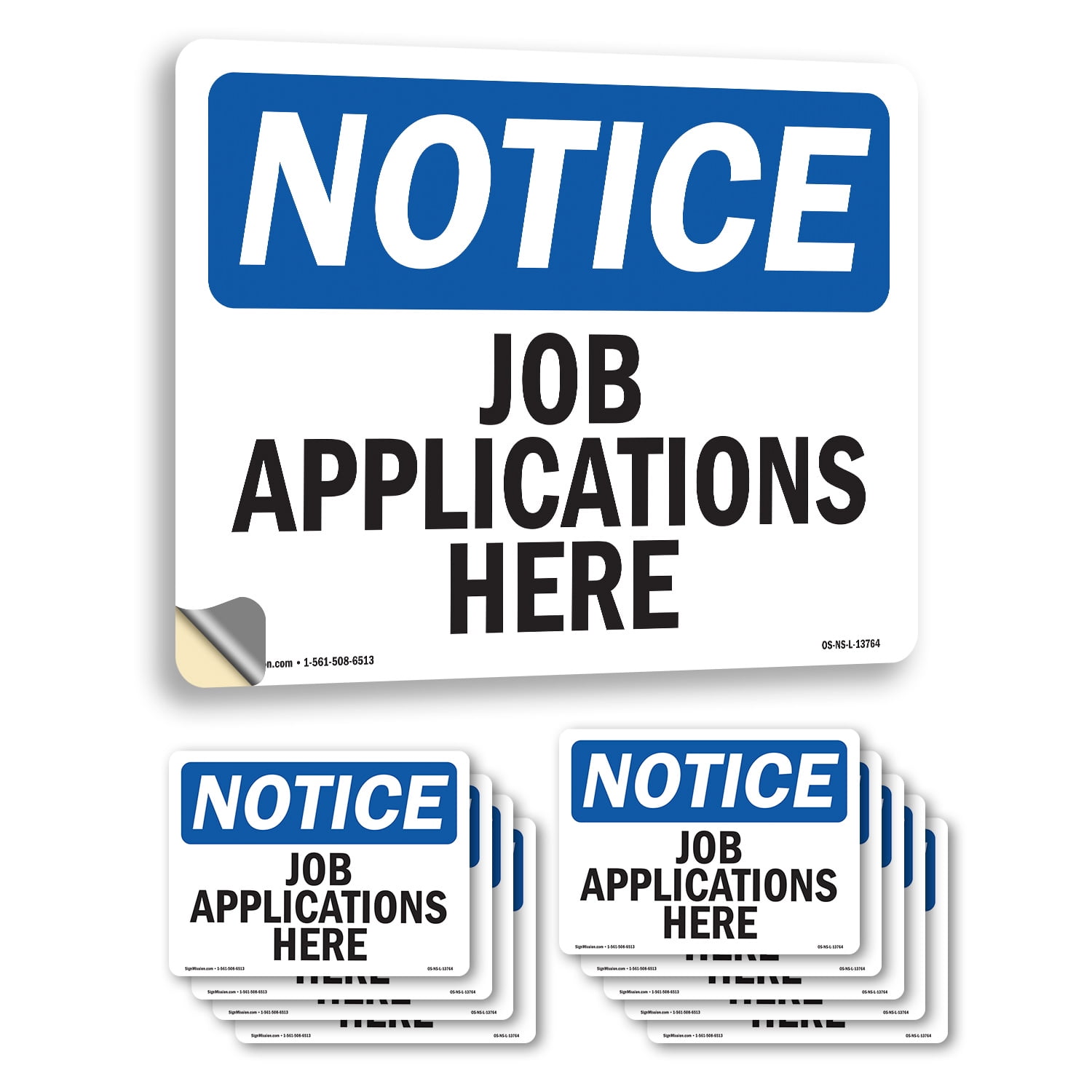 Job Applications Here OSHA Notice Vinyl Decal Label 14 Inch x 10 Inch ...
