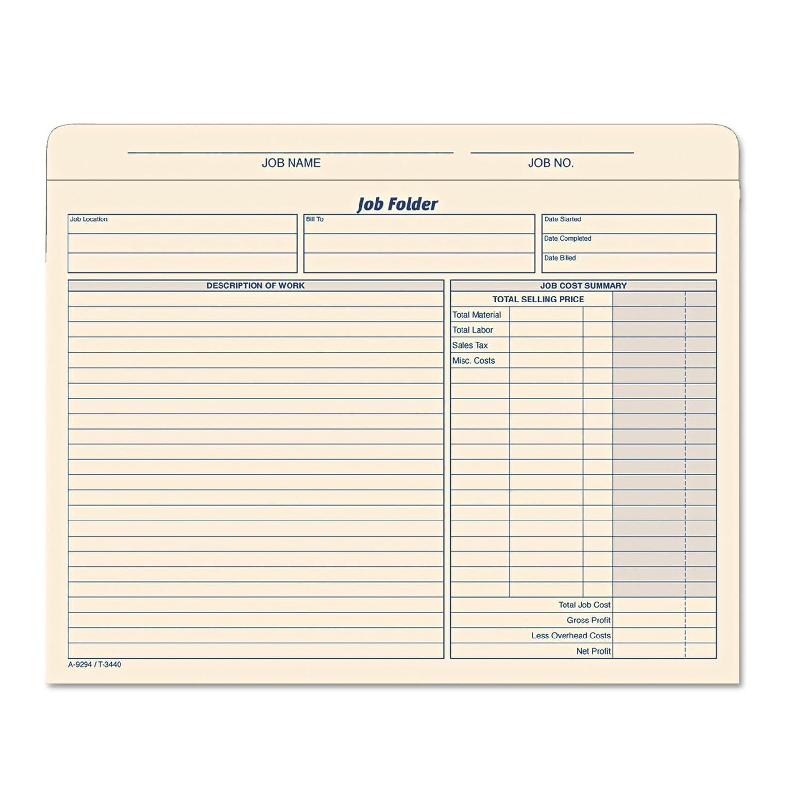 Job Folder Files, Manila - 11.75 x 9.5 Inch, 20 Pack - Contractor Job ...