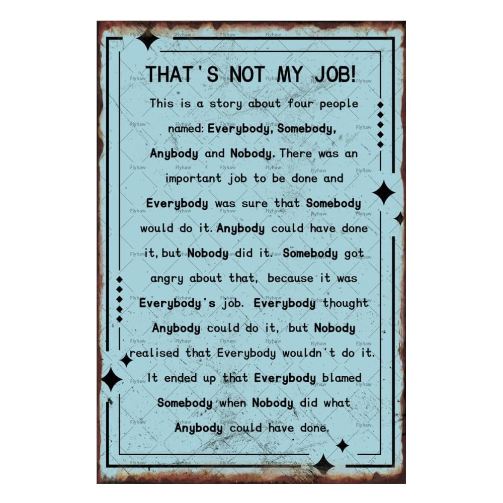 That's not My Job Metal Tin Sign Funny Vintage Metal Tin Sign Man Cave ...