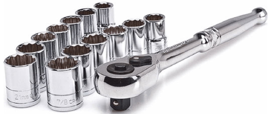 JobSmart JS10007 1/2 inch Drive SAE/Metric Assorted Socket Set, 14 ...