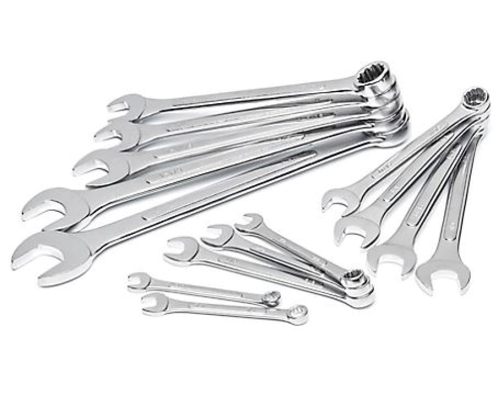 JobSmart JS202434 Alloy Chrome SAE Standard Head Combination Wrench Set ...
