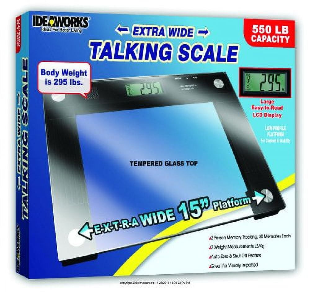 Jobar Extra Wide Talking Scale Glass 15X12, (1 Each) - Walmart.com