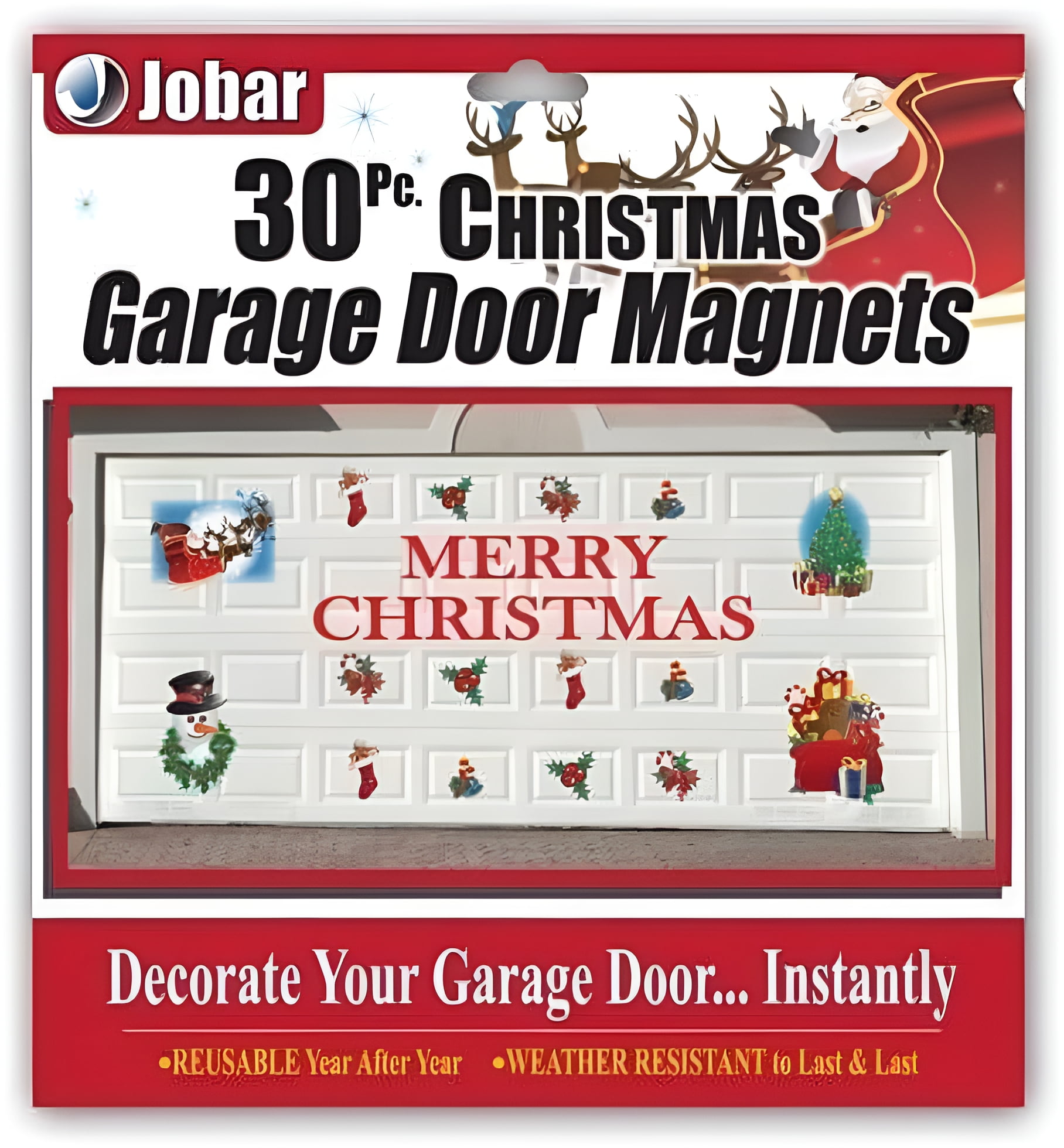 Jobar International Christmas Garage Door Magnets, 30 Pack, Festive ...