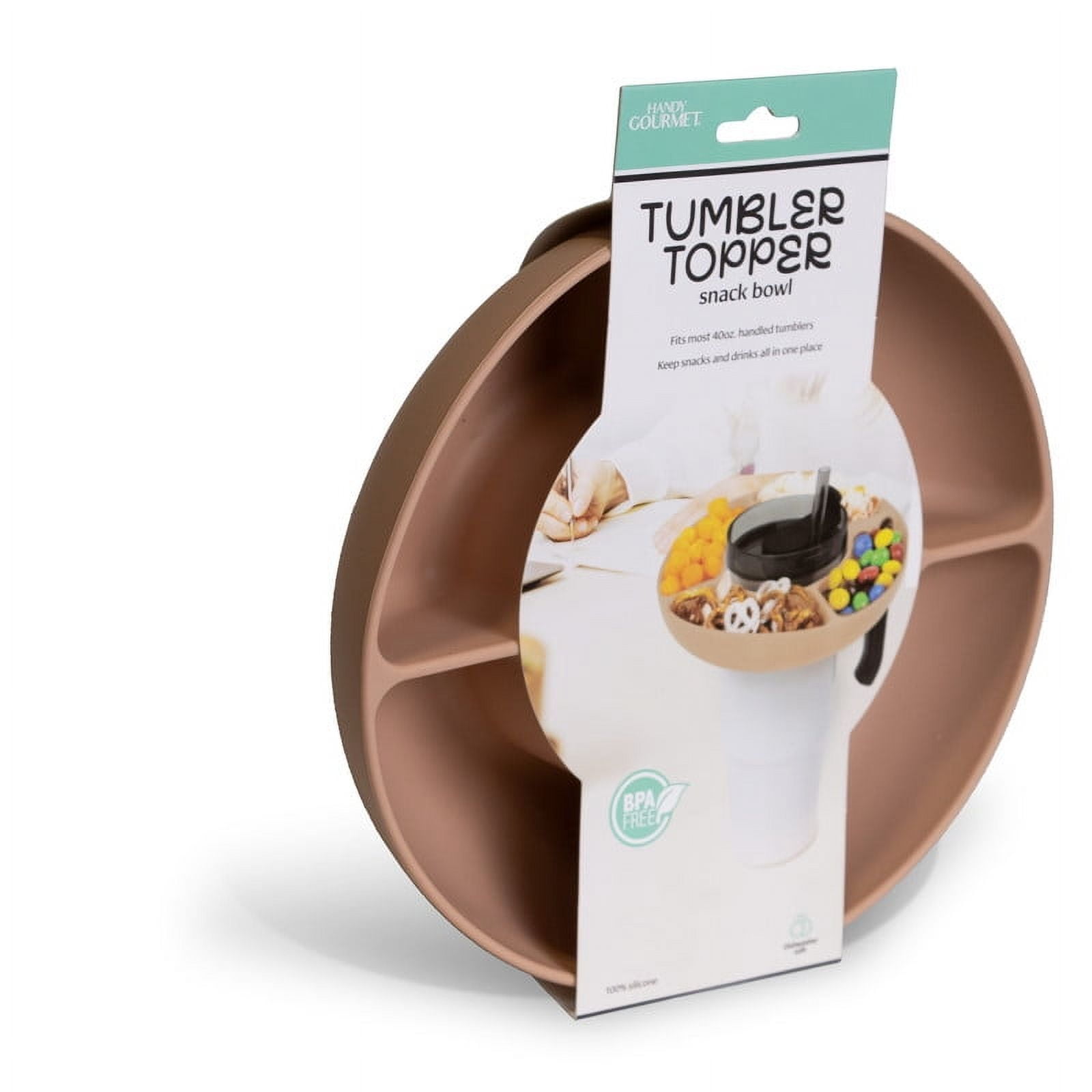 Jobar JB9712TAN Handy Gourmet Tumbler Topper Snack Tray, Tan - Walmart.com