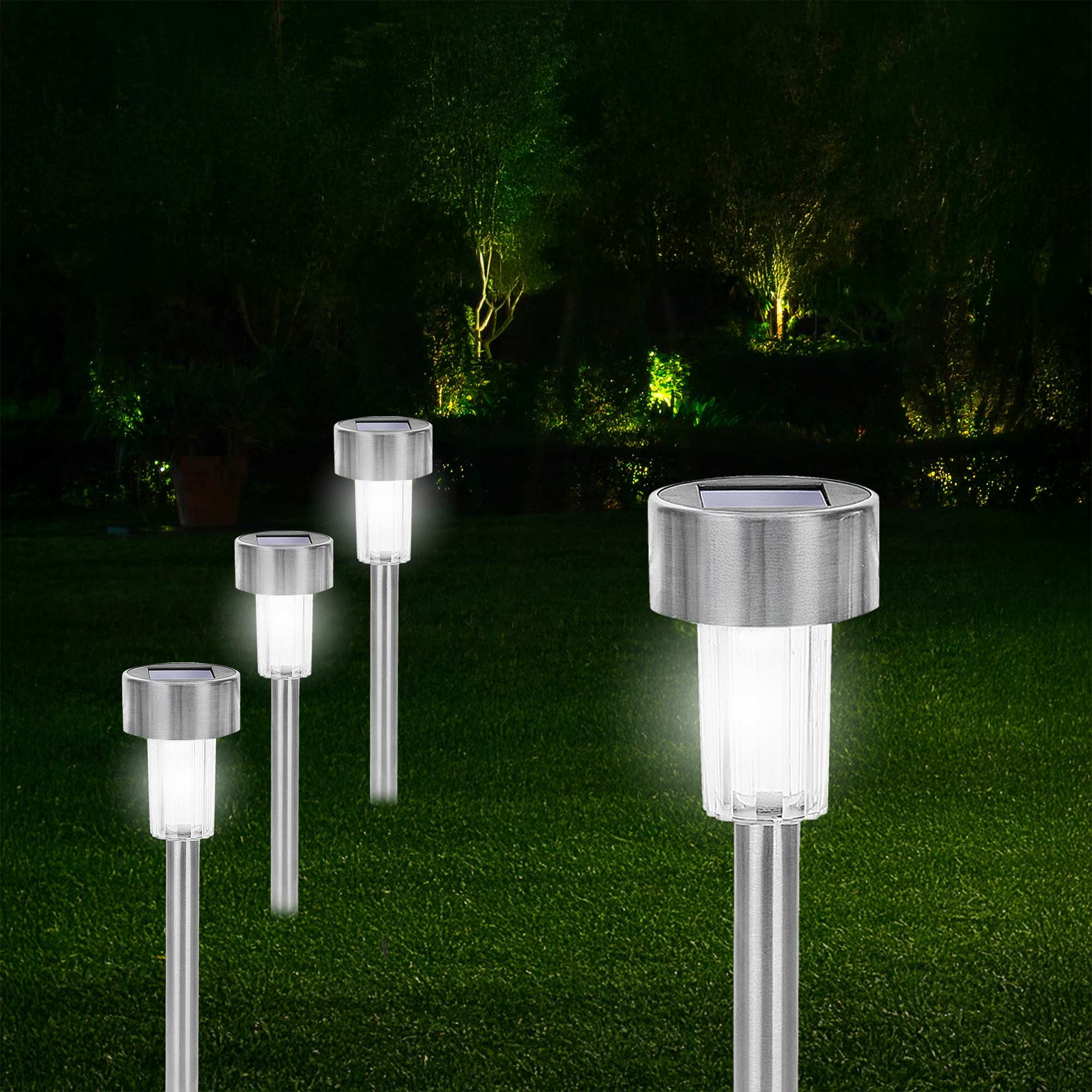 Jobar Stainless-Steel Solar Lights - 12 Pack - Walmart.com