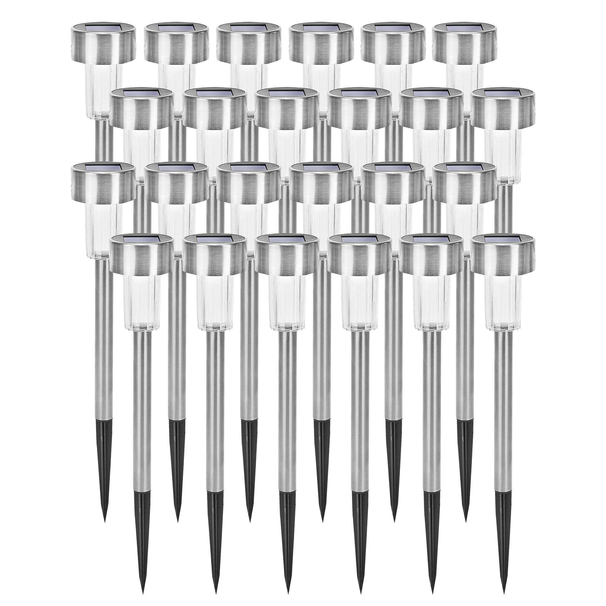 Jobar Stainless-Steel Solar Lights - 24 Pack - Walmart.com