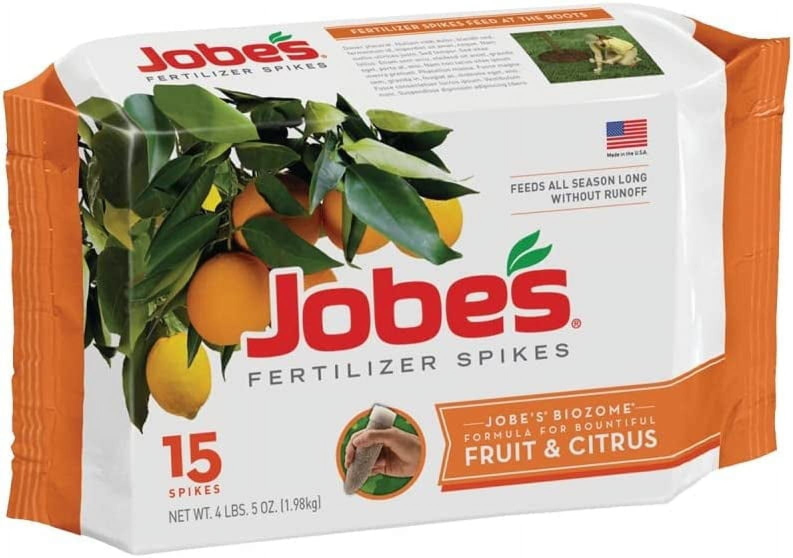 Jobe's 01612 15 Pack, 9-12-12, Fruit & Citrus Tree Spikes - Quantity 4 ...