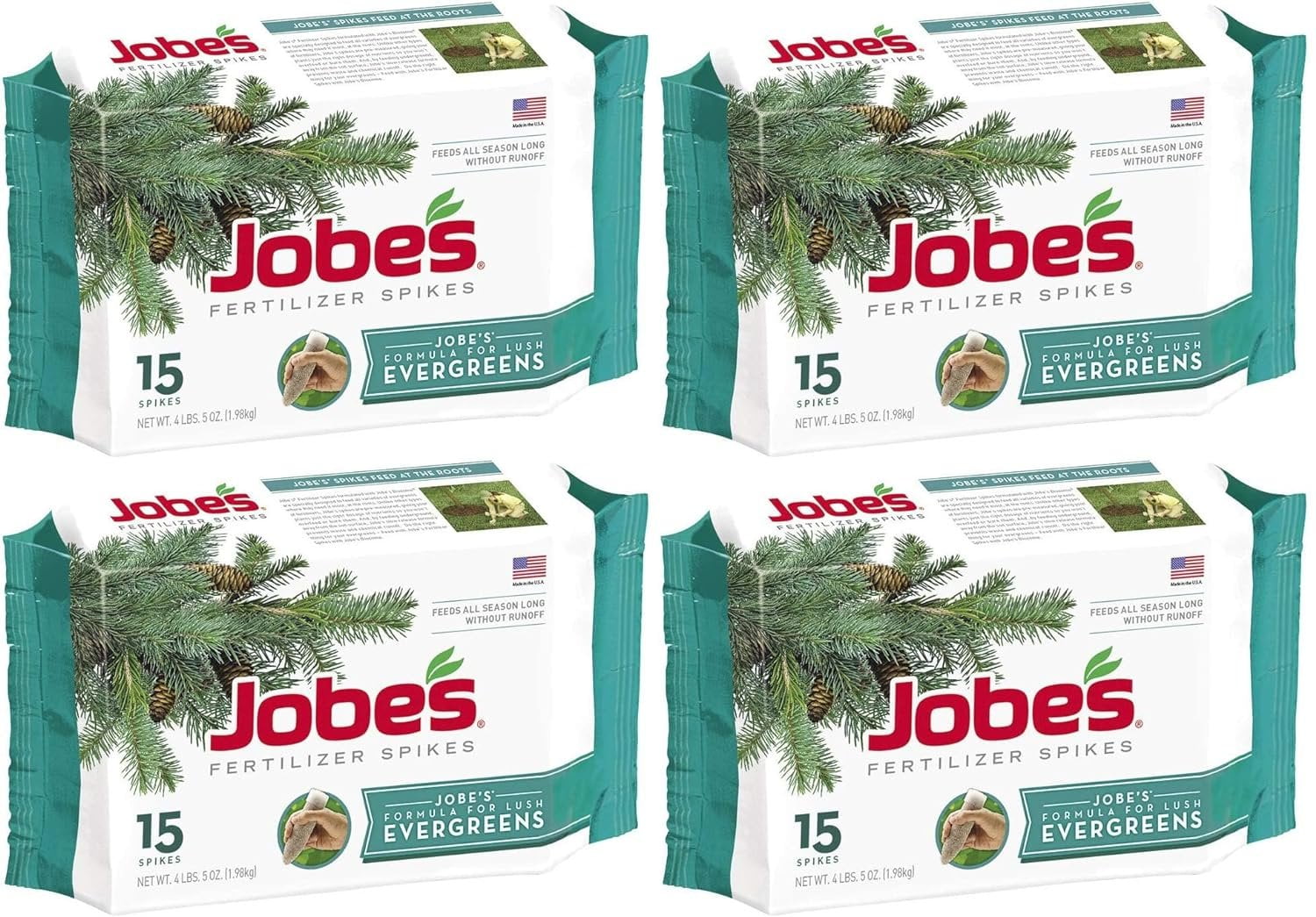 Jobe's 01661 Evergreen Fertilizer Spikes, 15-4 Pack - Walmart.com