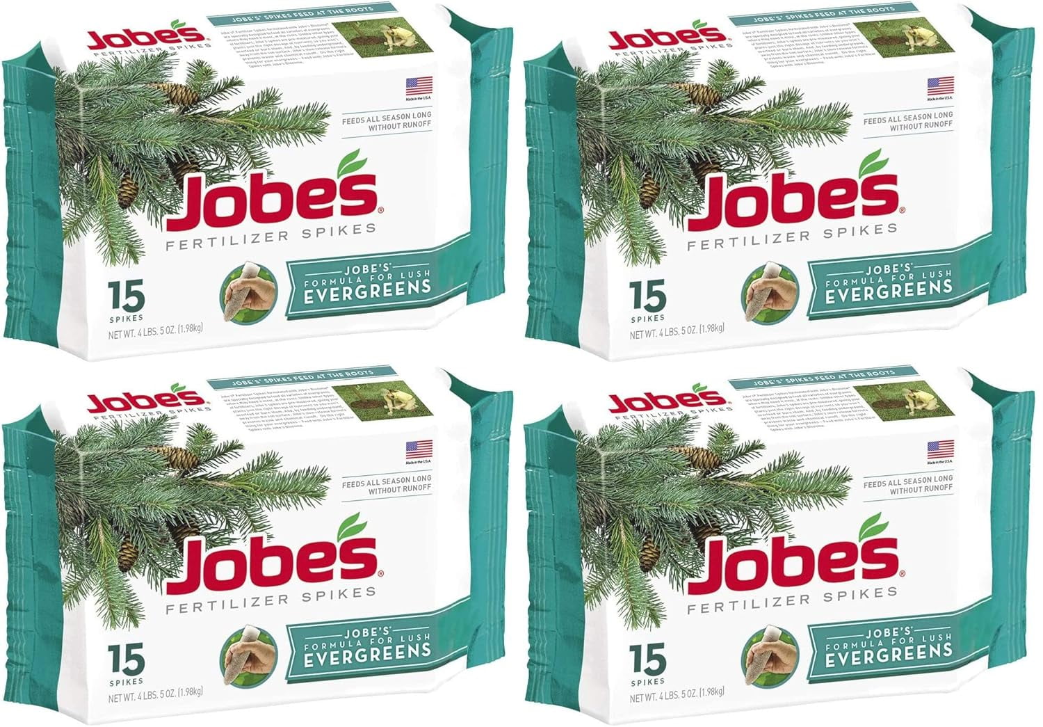Jobe's 01661 Evergreen Fertilizer Spikes, 15-4 Pack - Walmart.com