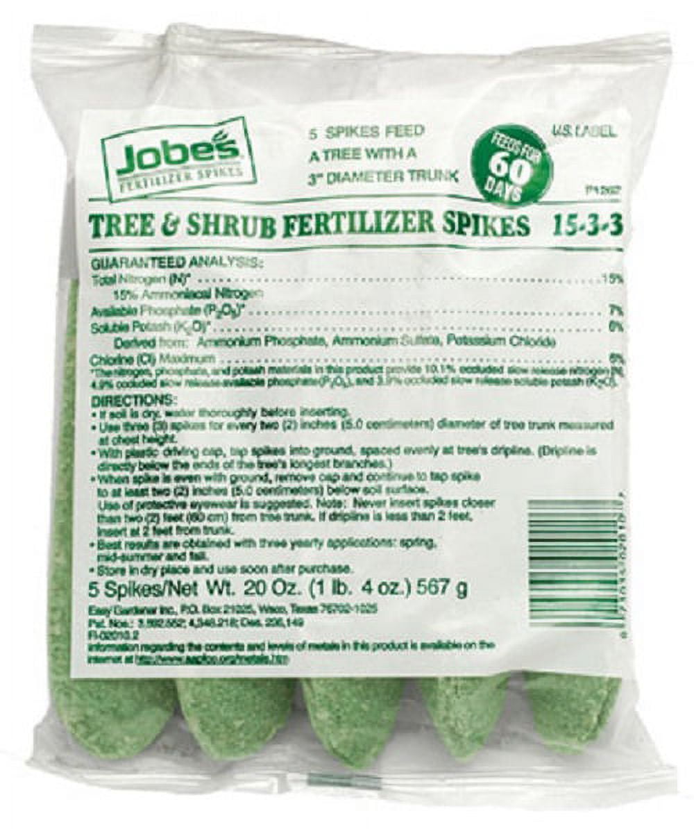 Jobe's 02010 5 Pack 15-3-3 Tree And Shrub Bulk Fertilizer Spike Stakes ...