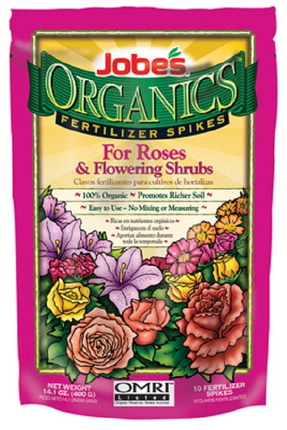 Jobe's 04128 10 Pack 3-5-3 Organic Rose And Flowering Shrub Fertilizer ...