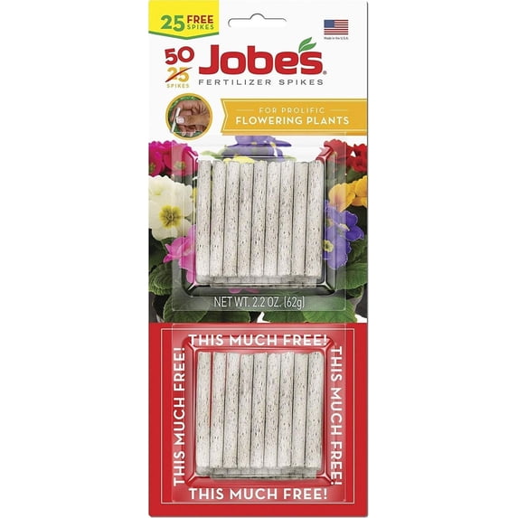 Jobe's Flowering Plant Fertilizer Spikes 10-10-4 - Natural - 4 Pack ...
