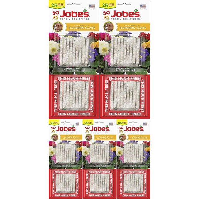 Jobe's 05231T Flowering Plant Fertilizer Spikes 10-10-4, 5 Pack ...