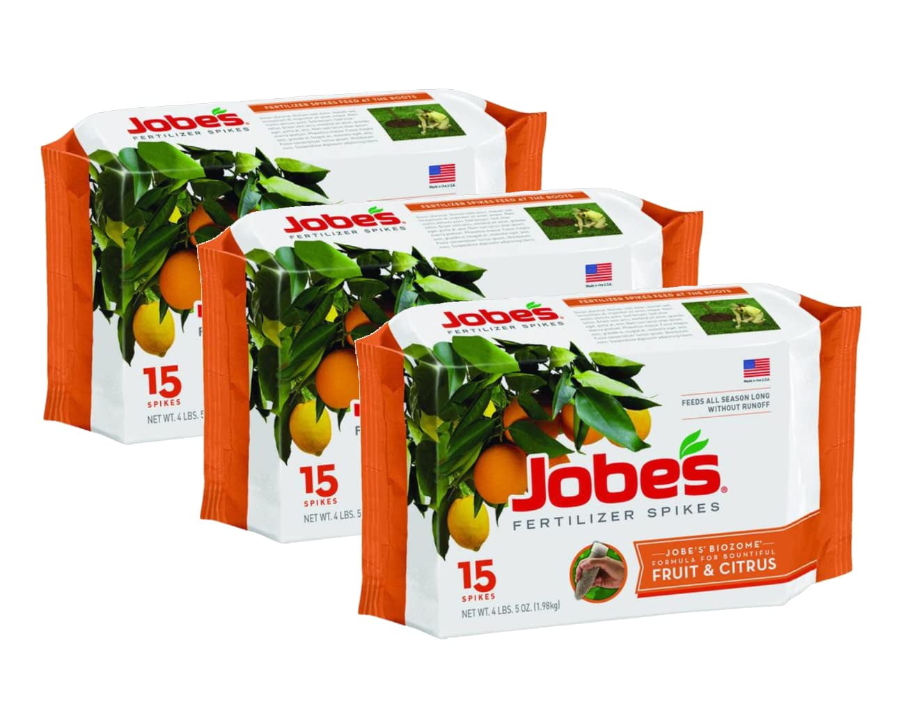 Jobe's 100046754 1612 Fertilizer Spike, 15, Brown(3-Pack) - Walmart.com