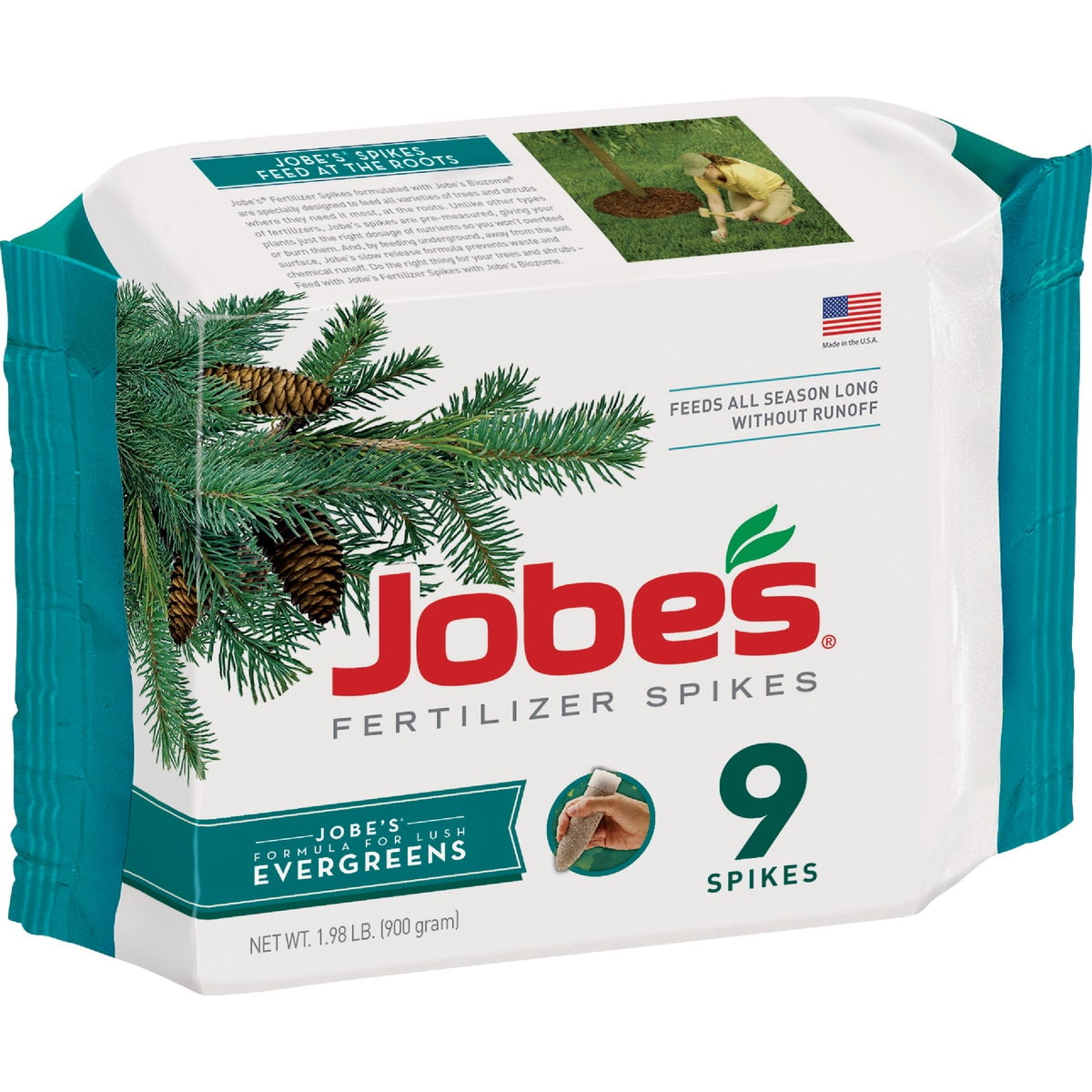 Jobe's Evergreen Fertilizer Spikes, 11-3-4, 9-Pack, Outdoor Plant Food ...