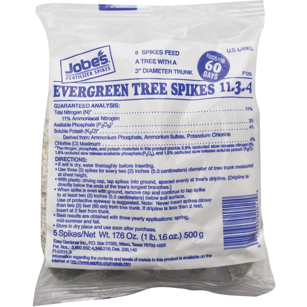 Jobe's Evergreen Tree Fertilizer Stakes 11-3-4 - Plant Support - 5 Pack ...