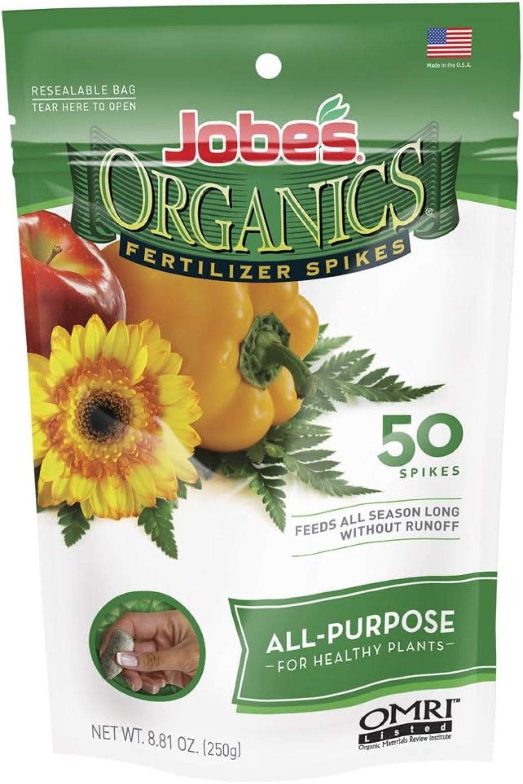 Jobe's 6528 Organic All Purpose Fertilizer Food Spikes, 50 Count ...