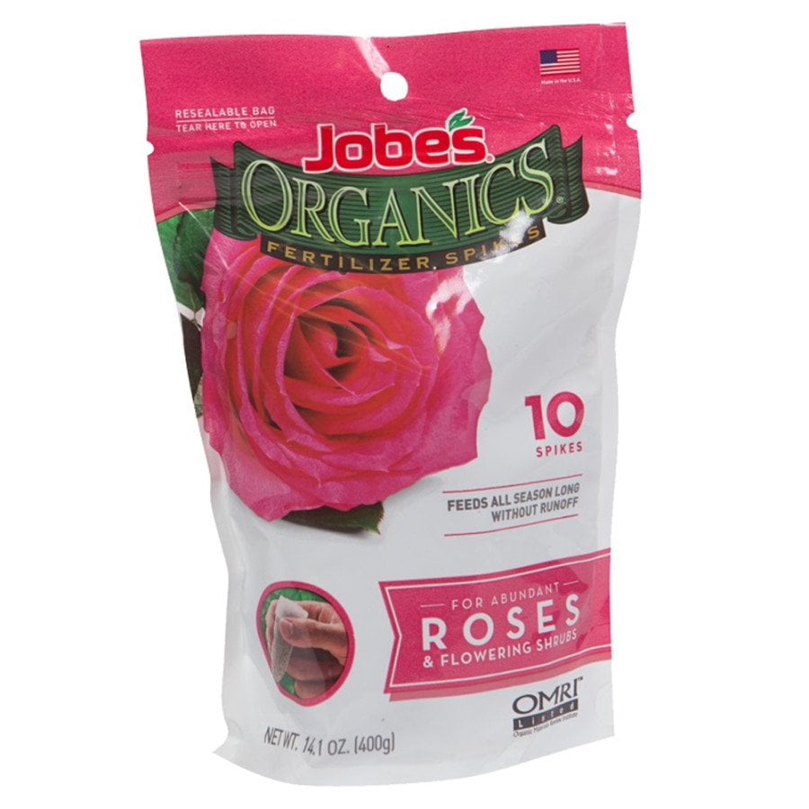 Jobe's Organics Rose & Flower Fertilizer Spikes, 10 Pack for Healthy ...