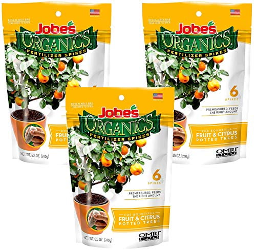 Jobe’s Organics Fruit & Citrus Tree Fertilizer Spikes, 3-5-5 Time ...