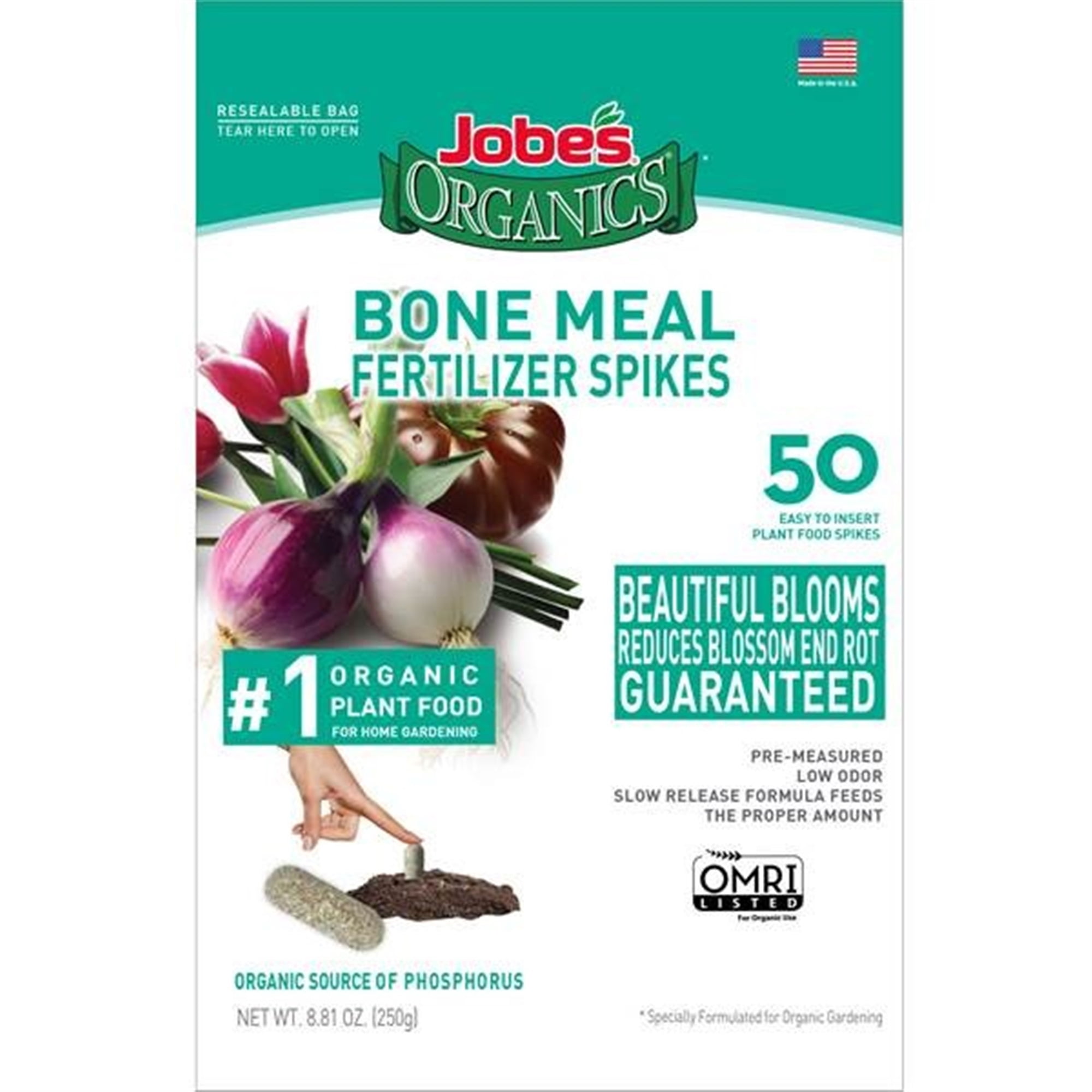 Jobe's Organics Bone Meal Fertilizer Spikes, 2-14-0 N-P-K, 50 Count ...