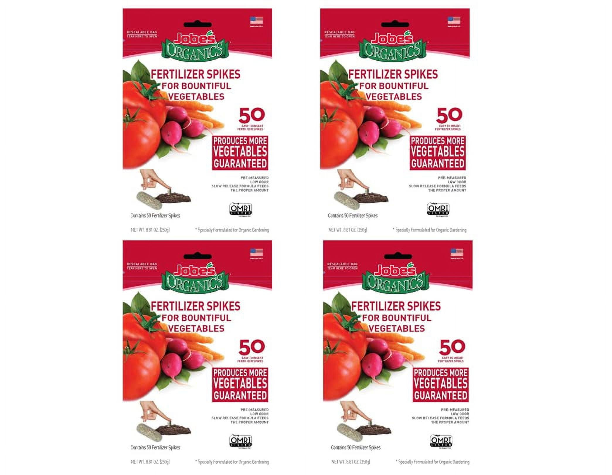 Jobe’s Organics Vegetable & Tomato Fertilizer Spikes, 2-7-4 Time ...