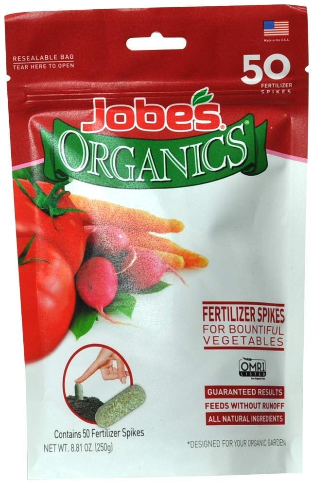 Jobe's Organics Vegetable & Tomato Fertilizer Spikes, 50 Spikes ...
