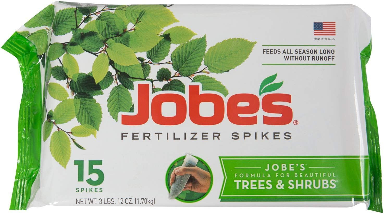 Jobe's Tree & Shrub Fertilizer Spikes, 15 Pack, 16-4-4 Formula for ...