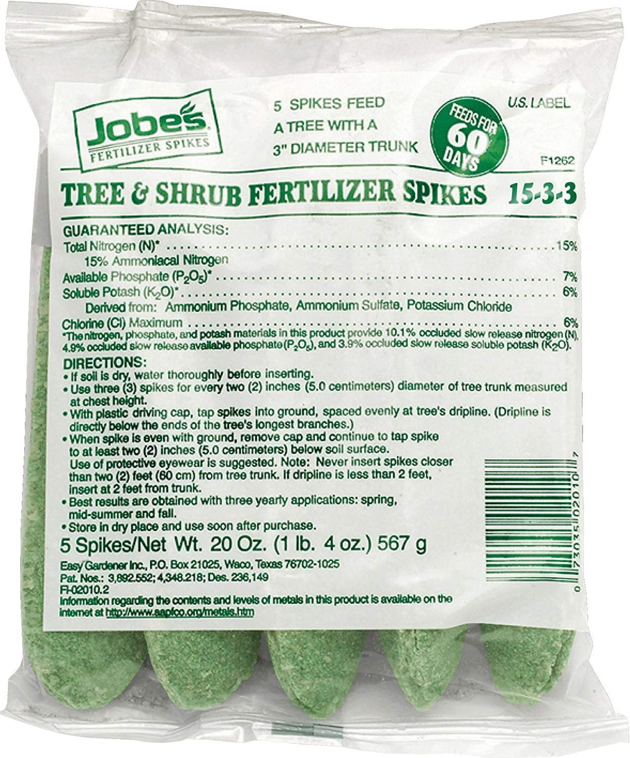 Jobe's Tree & Shrub Fertilizer Spikes, 5 Spikes Clear Bag - Walmart.com