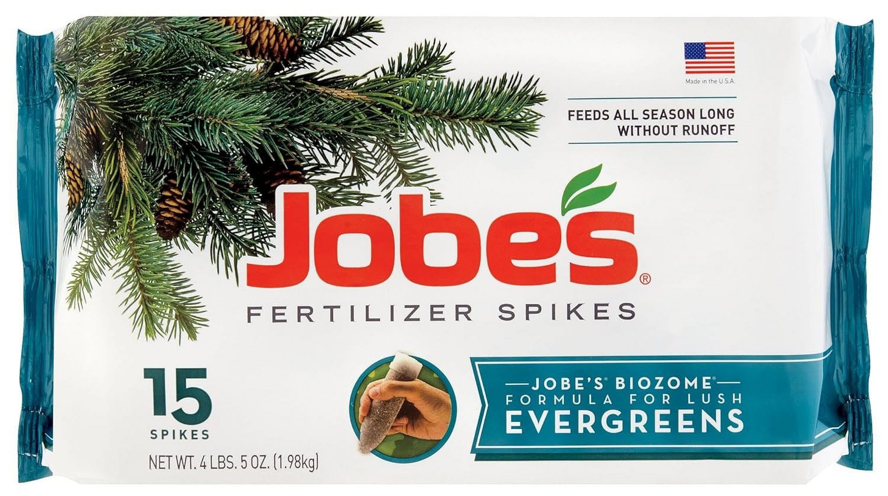 Jobes 01611 Evergreen Fertilizer Spikes 13-3-4 15 Pack - Walmart.com