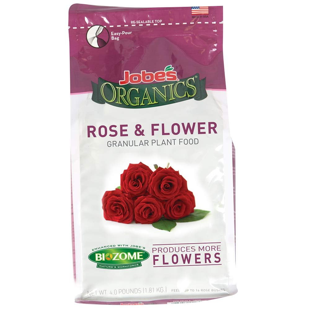 Jobes 09423 Organics Flower & Rose Granular Fertilizer with Biozome, 4 ...