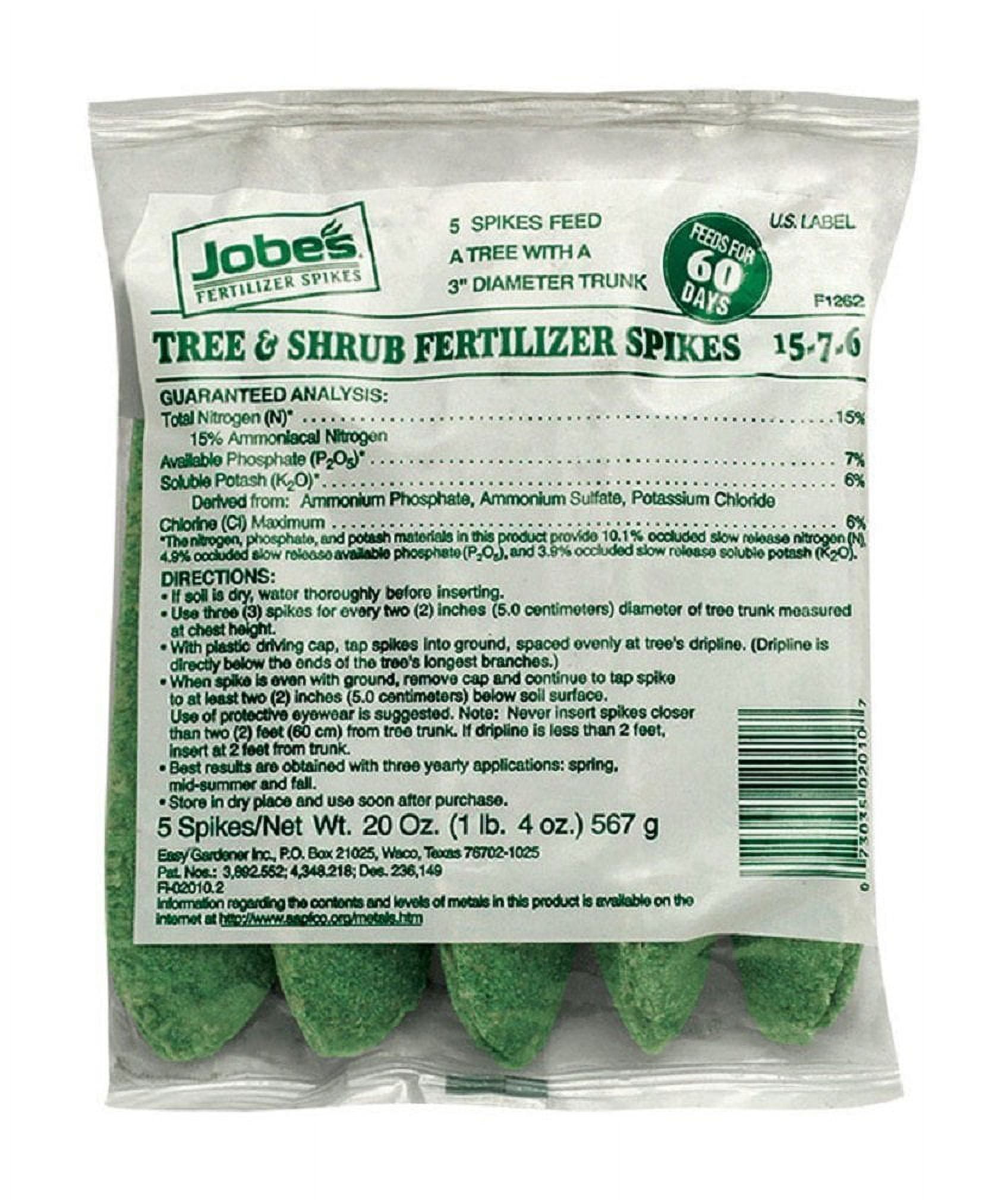 Jobes 2010 Tree & Shrub Fertilizer Spikes 15-3-3 5 Pack - Walmart.com