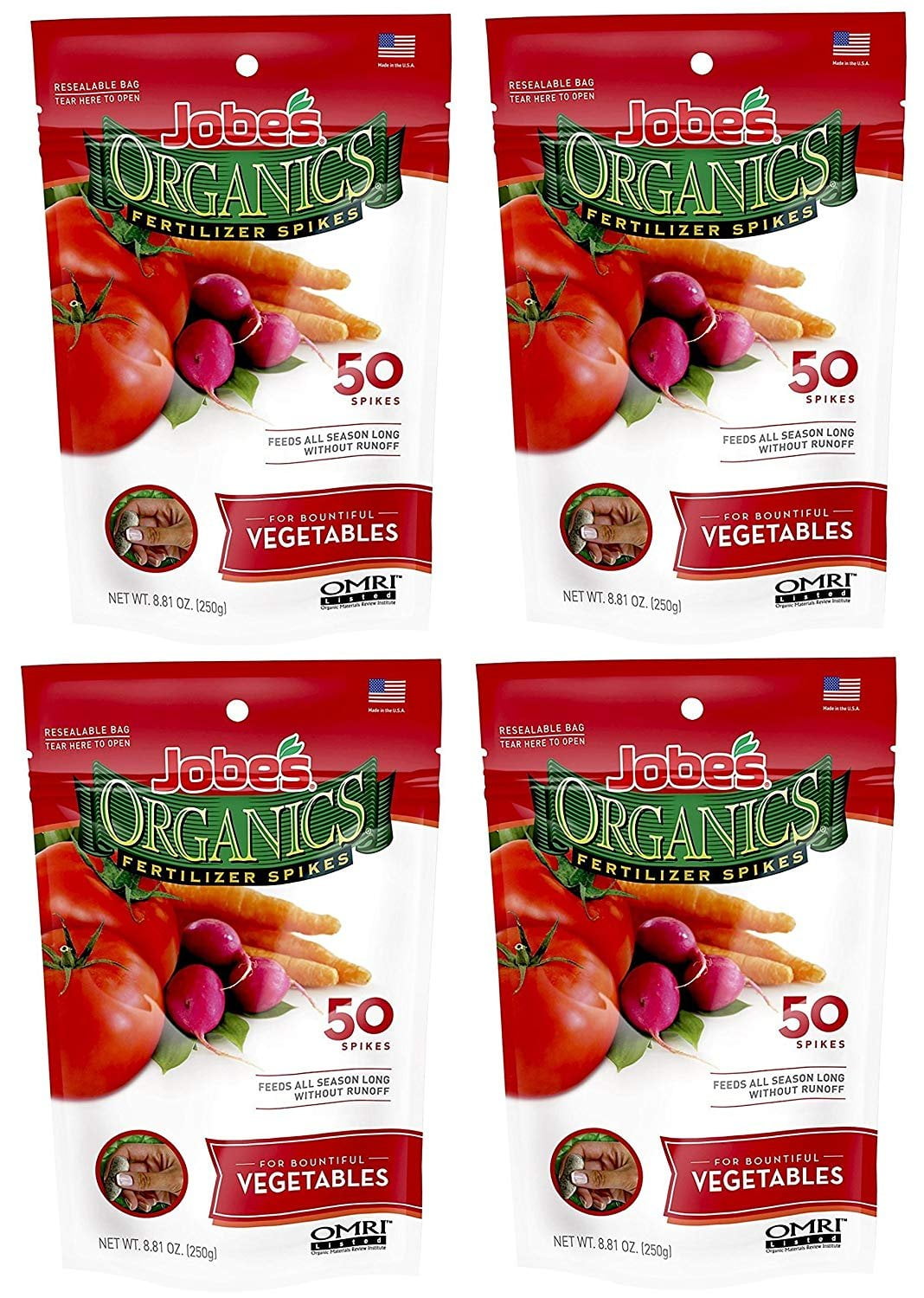 Jobe’s Organics Vegetable and Tomato Fertilizer Spikes, 2-7-4 Time ...