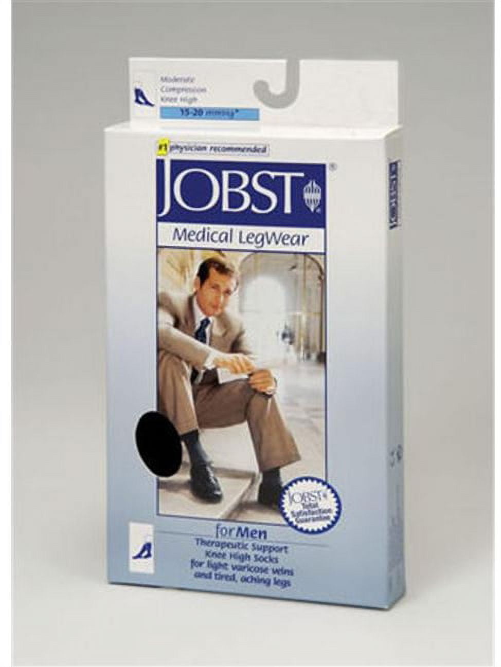 Jobst 115008 for Men 15-20 mmHg Moderate Support Closed Toe Knee Highs ...