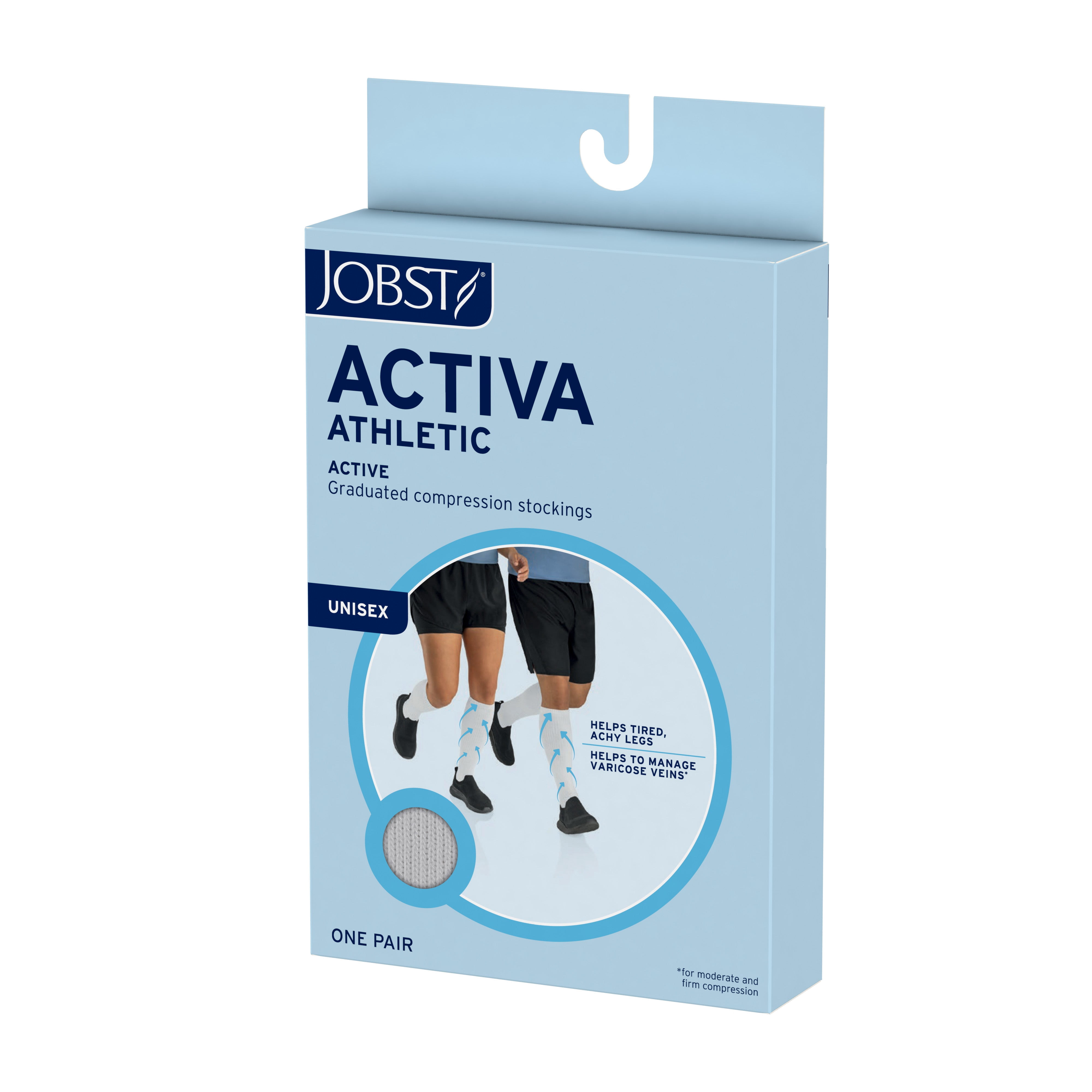 Jobst ACTIVA Athletic Compression Socks - 20-30 mmHg Black Large ...
