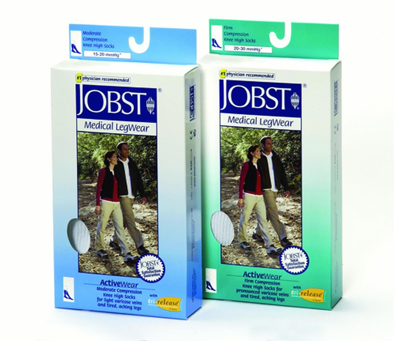 Jobst ActiveWear 15-20 mmHg Knee High Compression Socks Black Medium ...