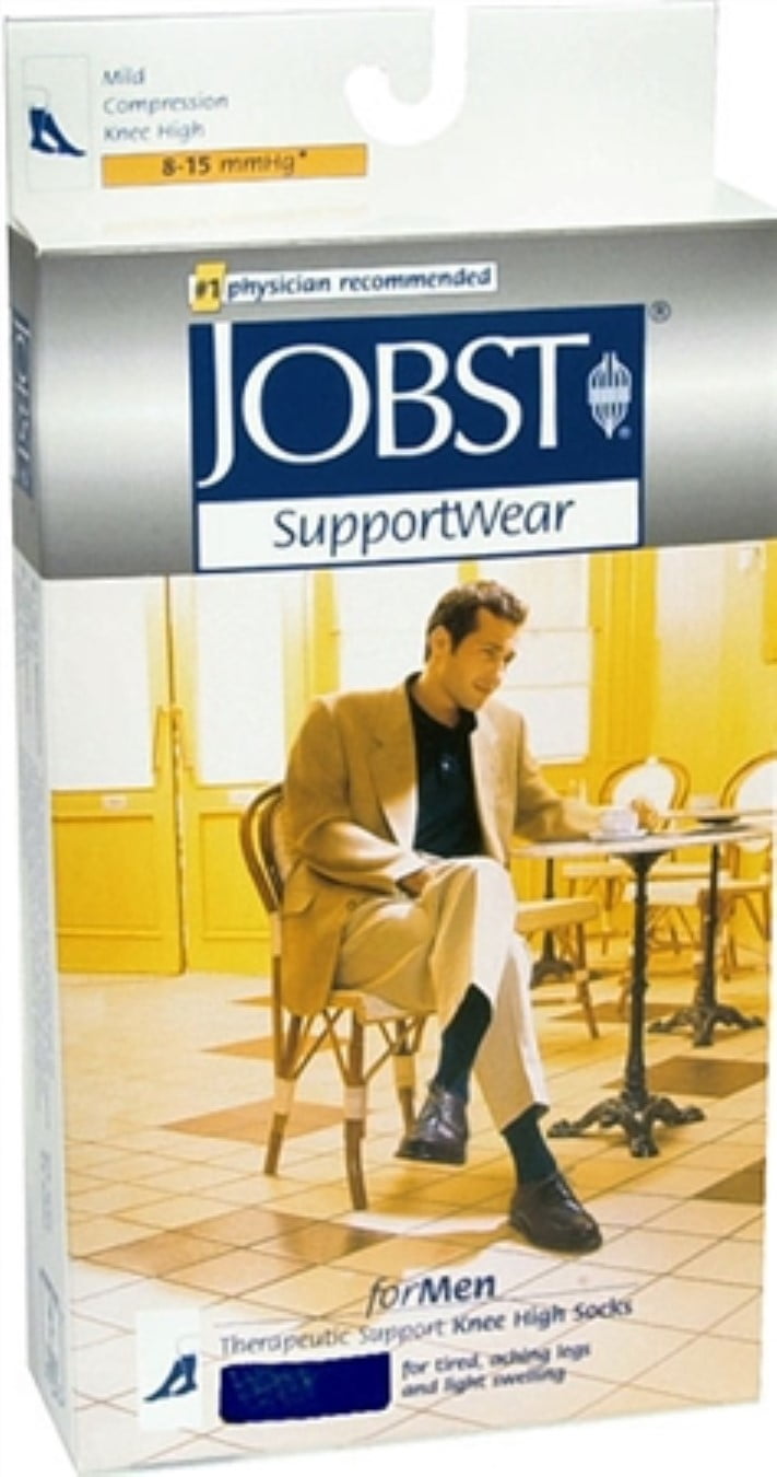 JOBST SupportWear Socks For Men Knee High 8-15 mmHg Navy Large 1 Pair ...