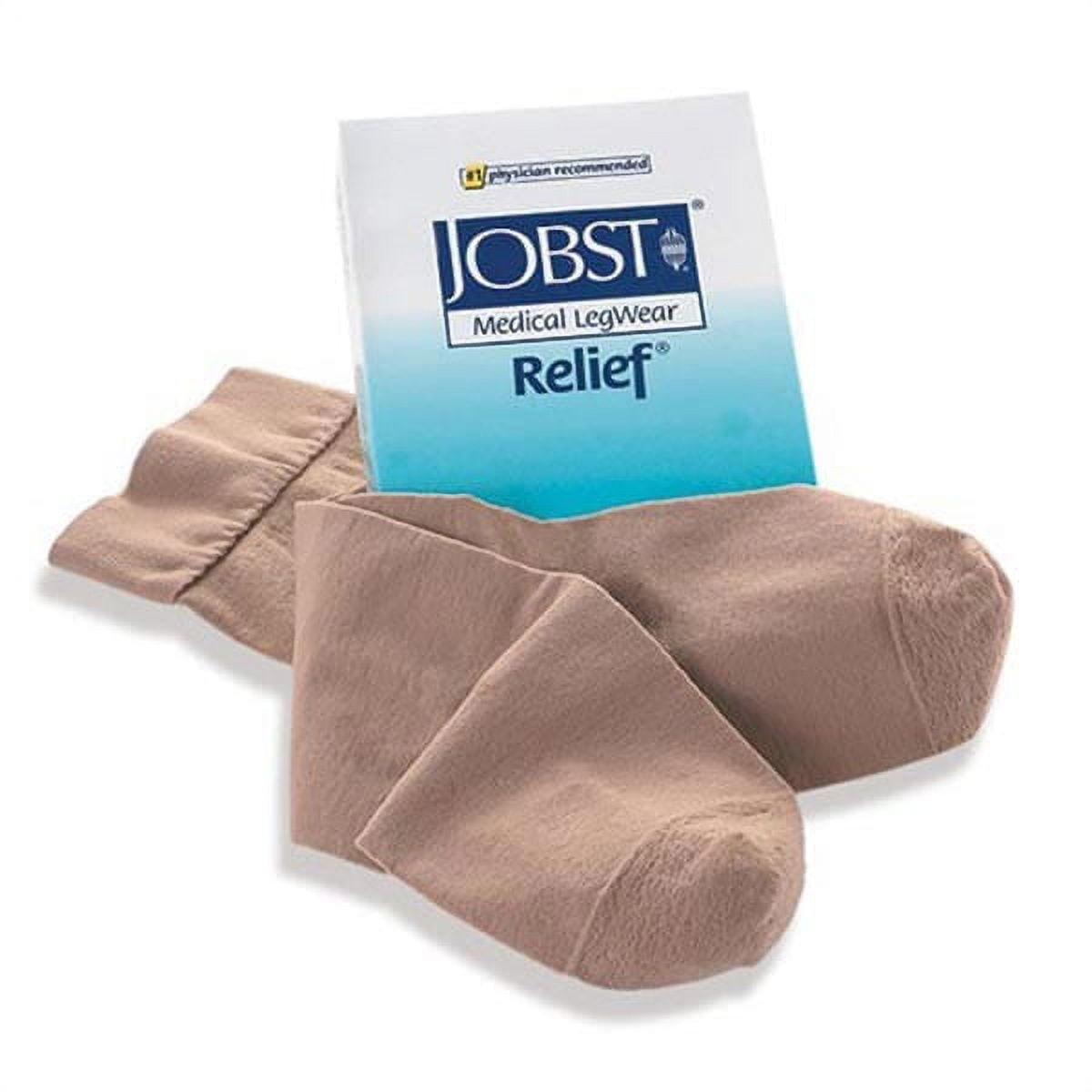 Jobst Relief Moderate Support Closed Toe Knee High Stockings - Beige ...