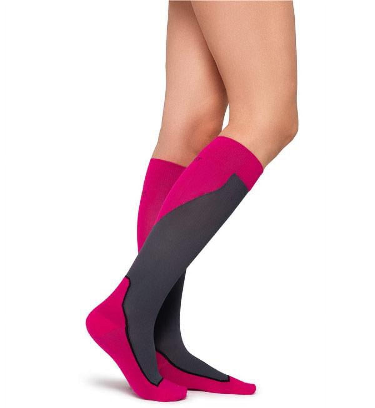 Jobst Sport 20-30 Knee High Compression Socks Pink/Gray Medium ...