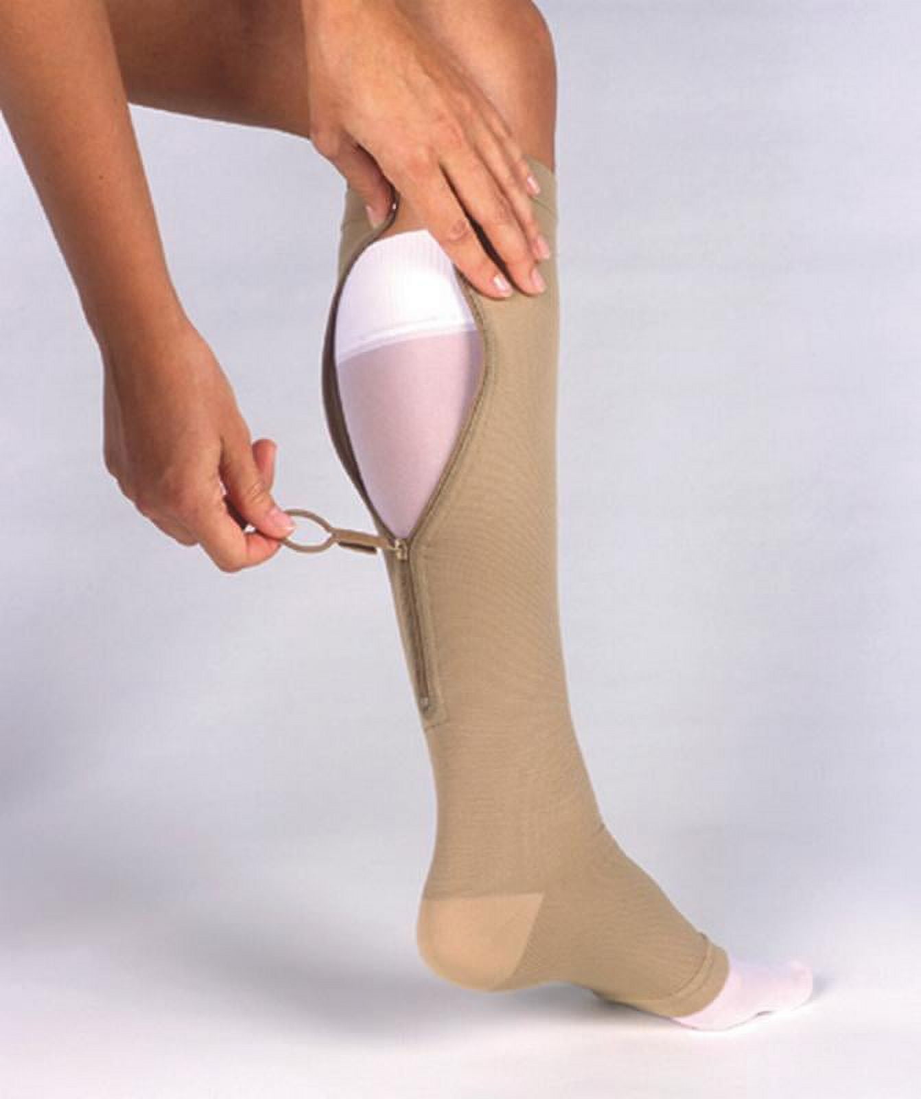 Jobst Ulcercare 40 mmHg Compression Stocking w/Right Zipper and Liners ...