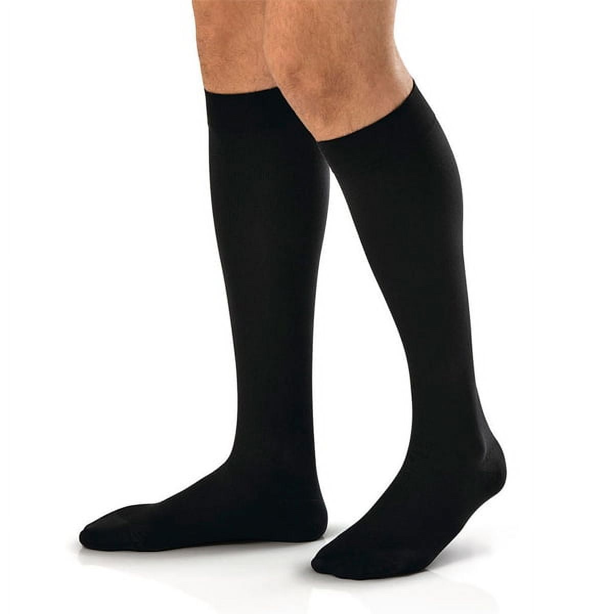 Jobst for Men Ribbed 20-30 Knee High Compression Socks Black Large Full ...