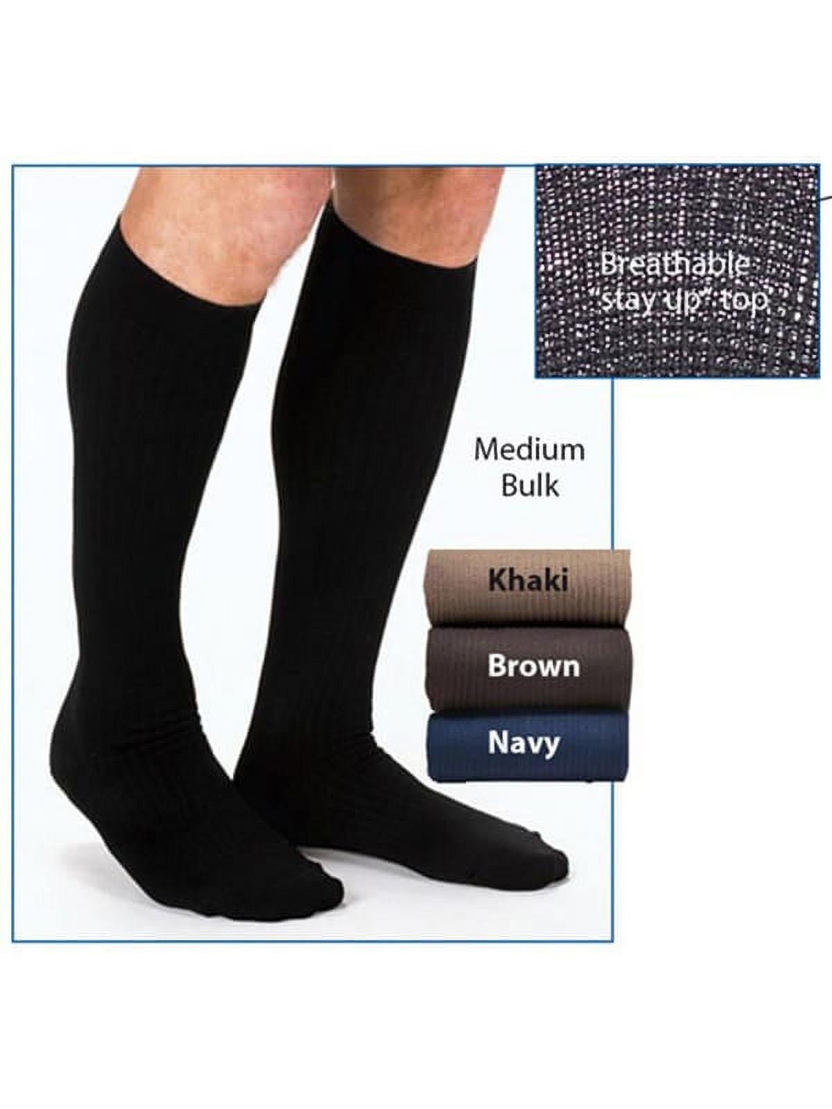 Jobst for Men Ribbed 30-40 Knee High Compression Socks Black XLarge ...